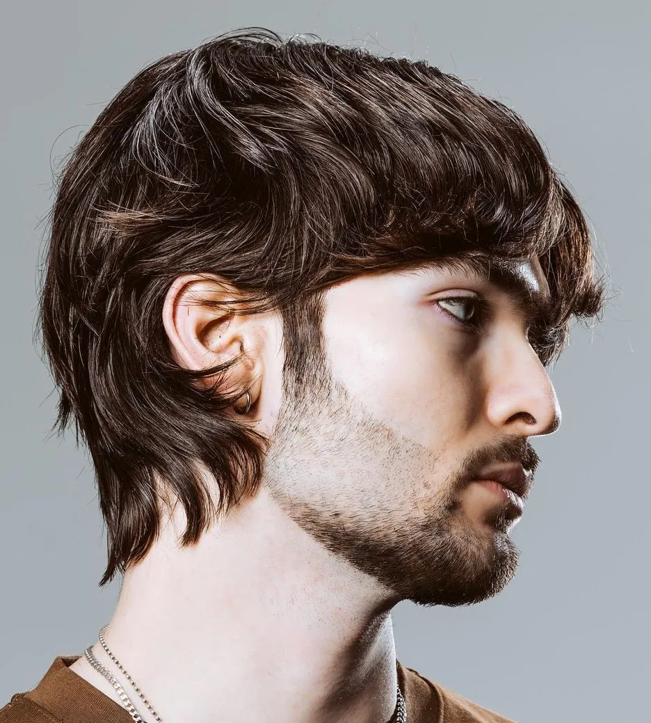 Best 13 Wolf Cut Men with Beard Hairstyles - Taper Haircuts